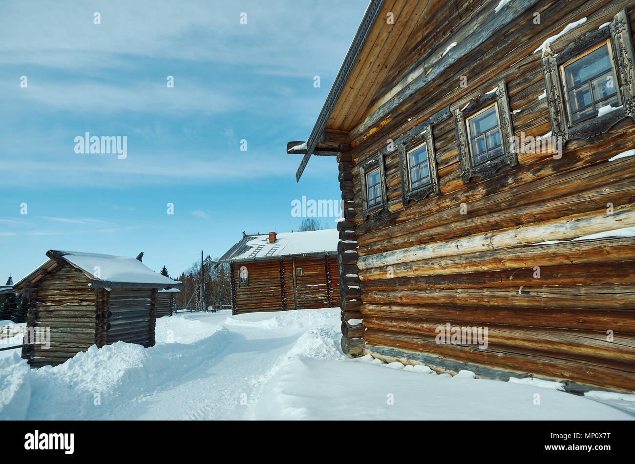 Russian Traditional wooden peasant house , Malye Karely village ...