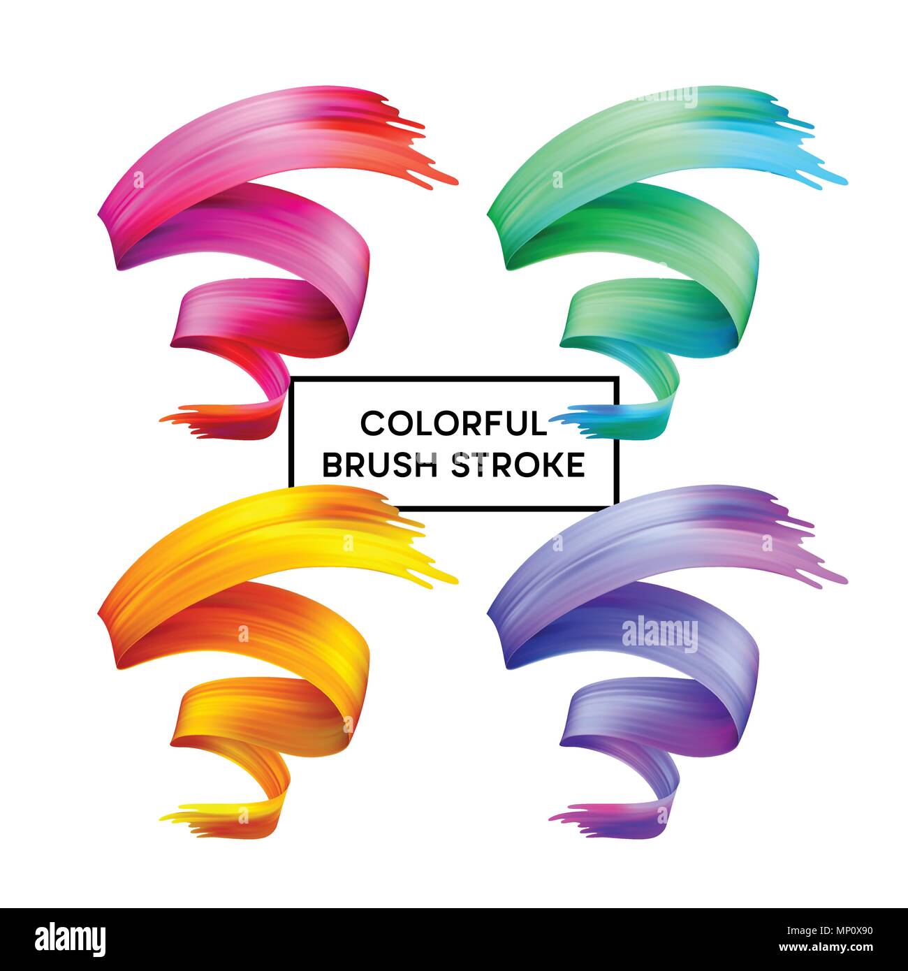 Set abstract colorful wave flow design elements. Vector illustration ...