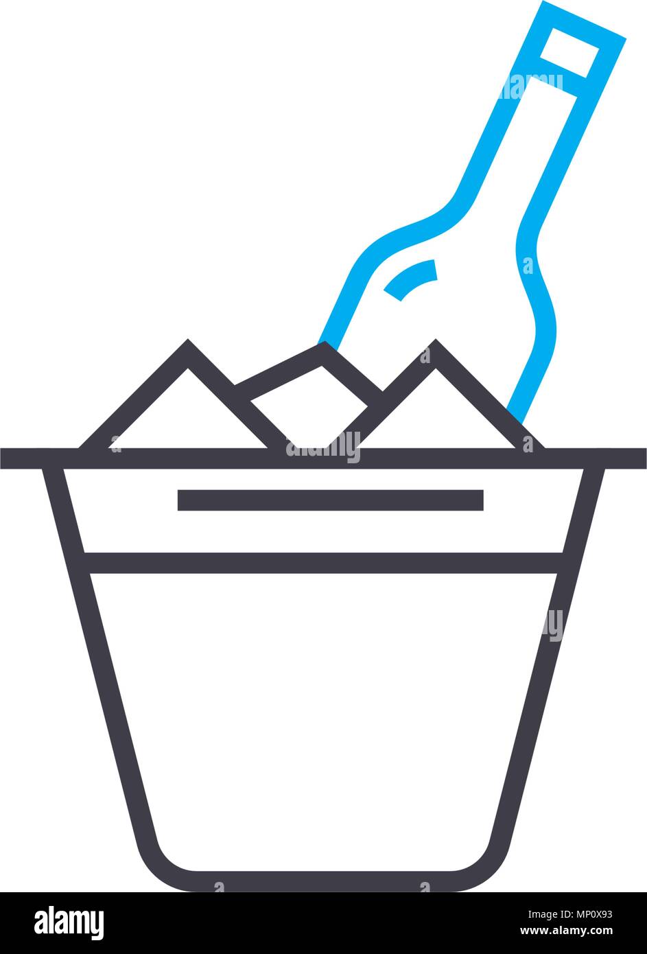 Cup with ice linear icon concept. Cup with ice line vector sign, symbol ...