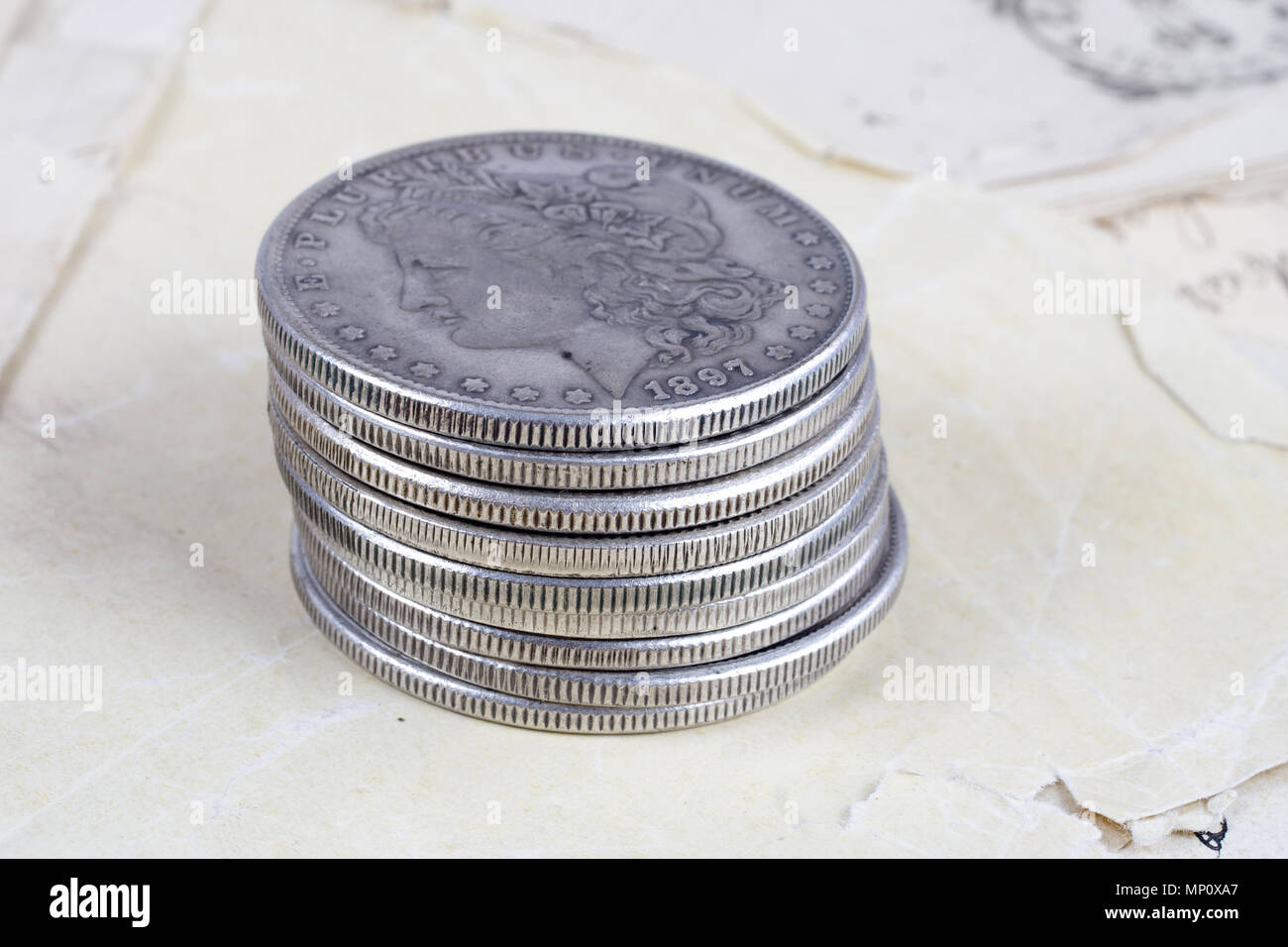 Silver Coins Stack