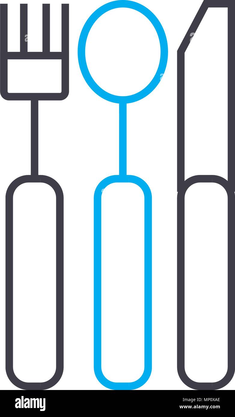 Cutlery linear icon concept. Cutlery line vector sign, symbol ...