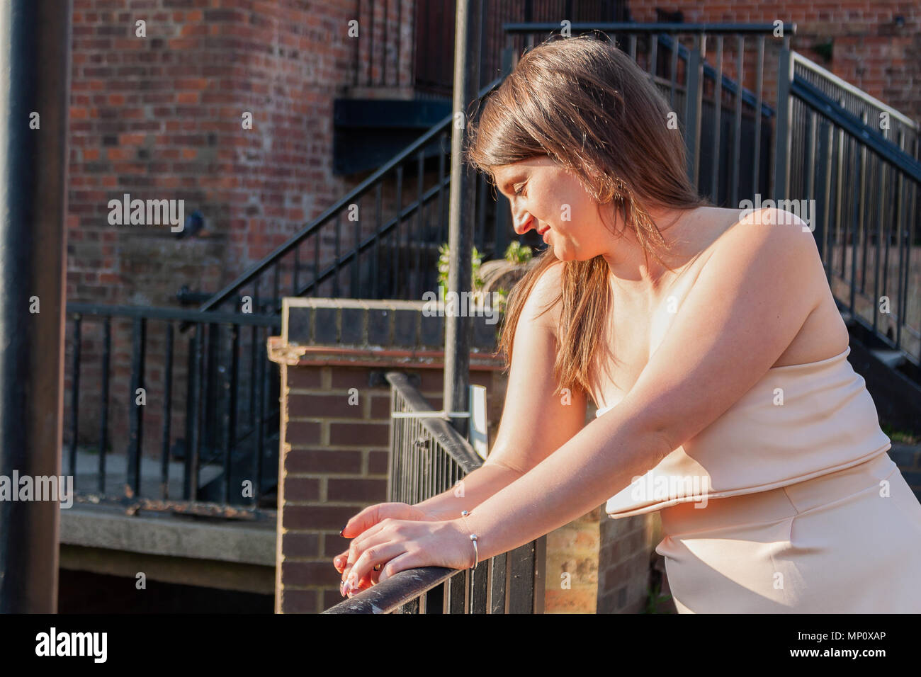 Female Model in Rural location on Spring Evening Stock Photo - Alamy