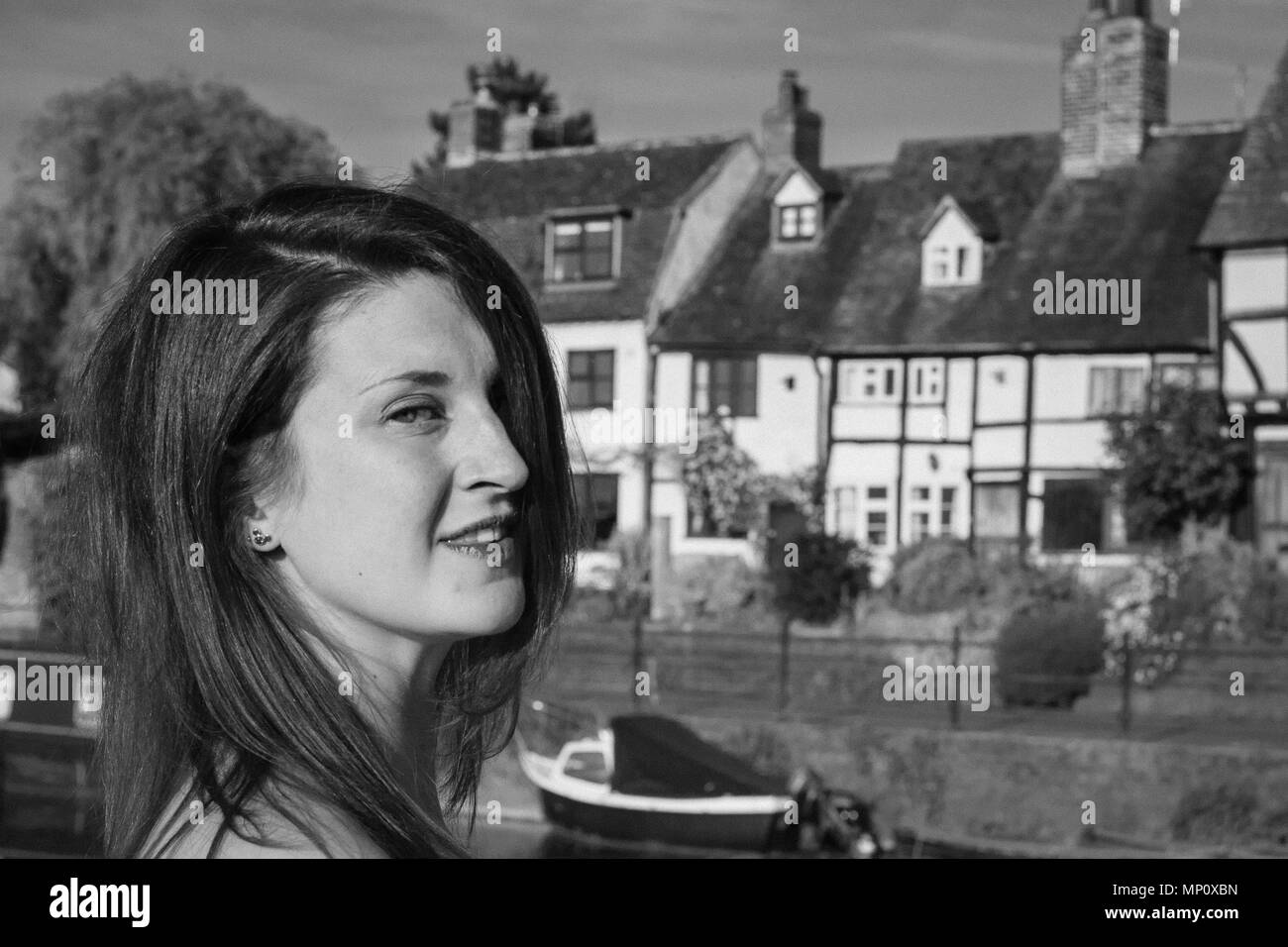Female Model in Rural location on Spring Evening Stock Photo - Alamy