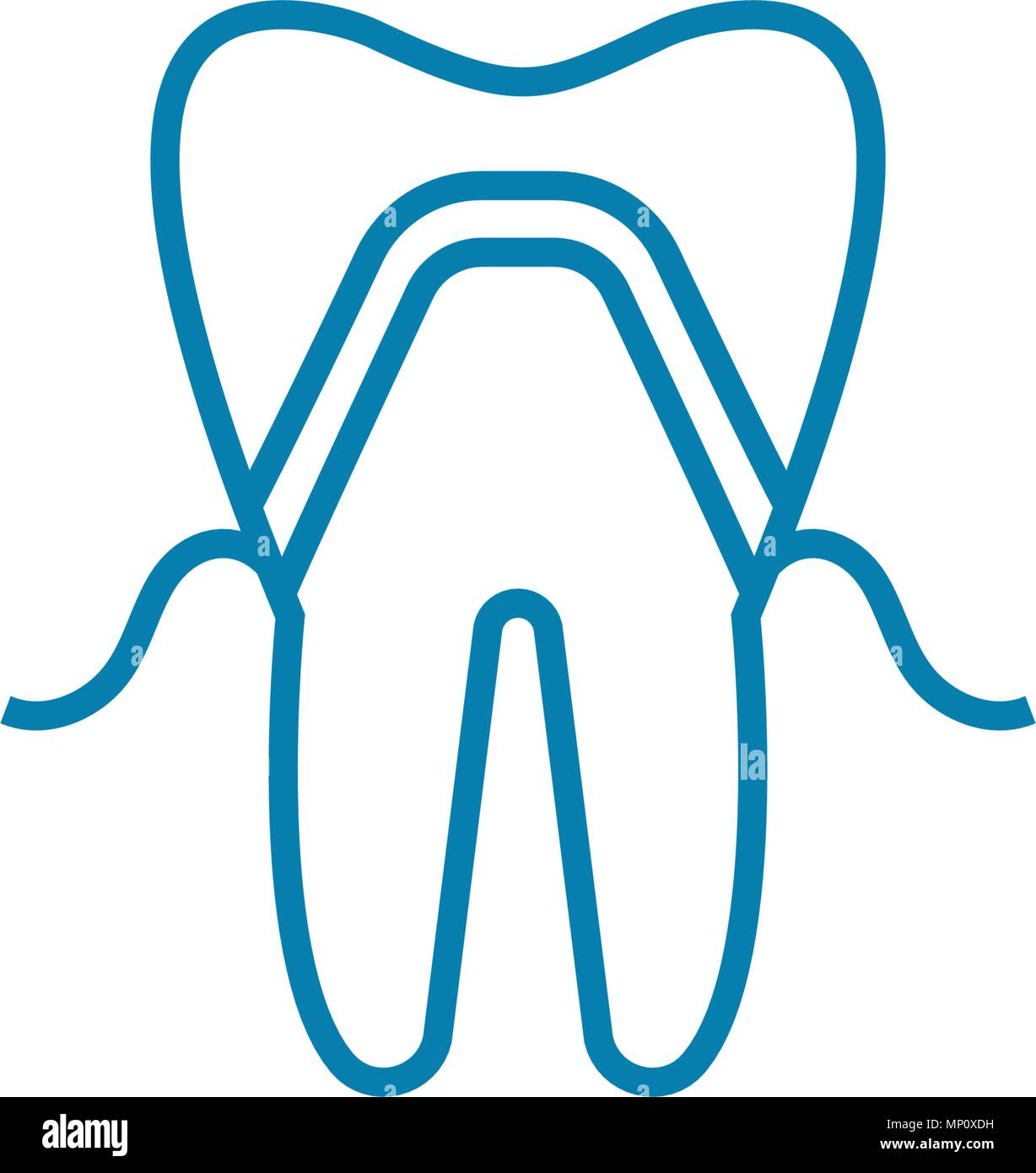 Dental implant linear icon concept. Dental implant line vector sign ...