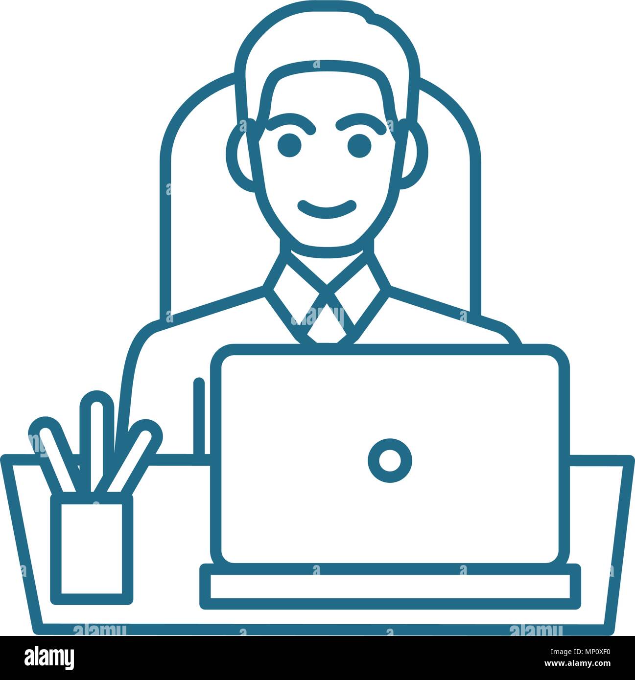 Desire to work linear icon concept. Desire to work line vector sign ...