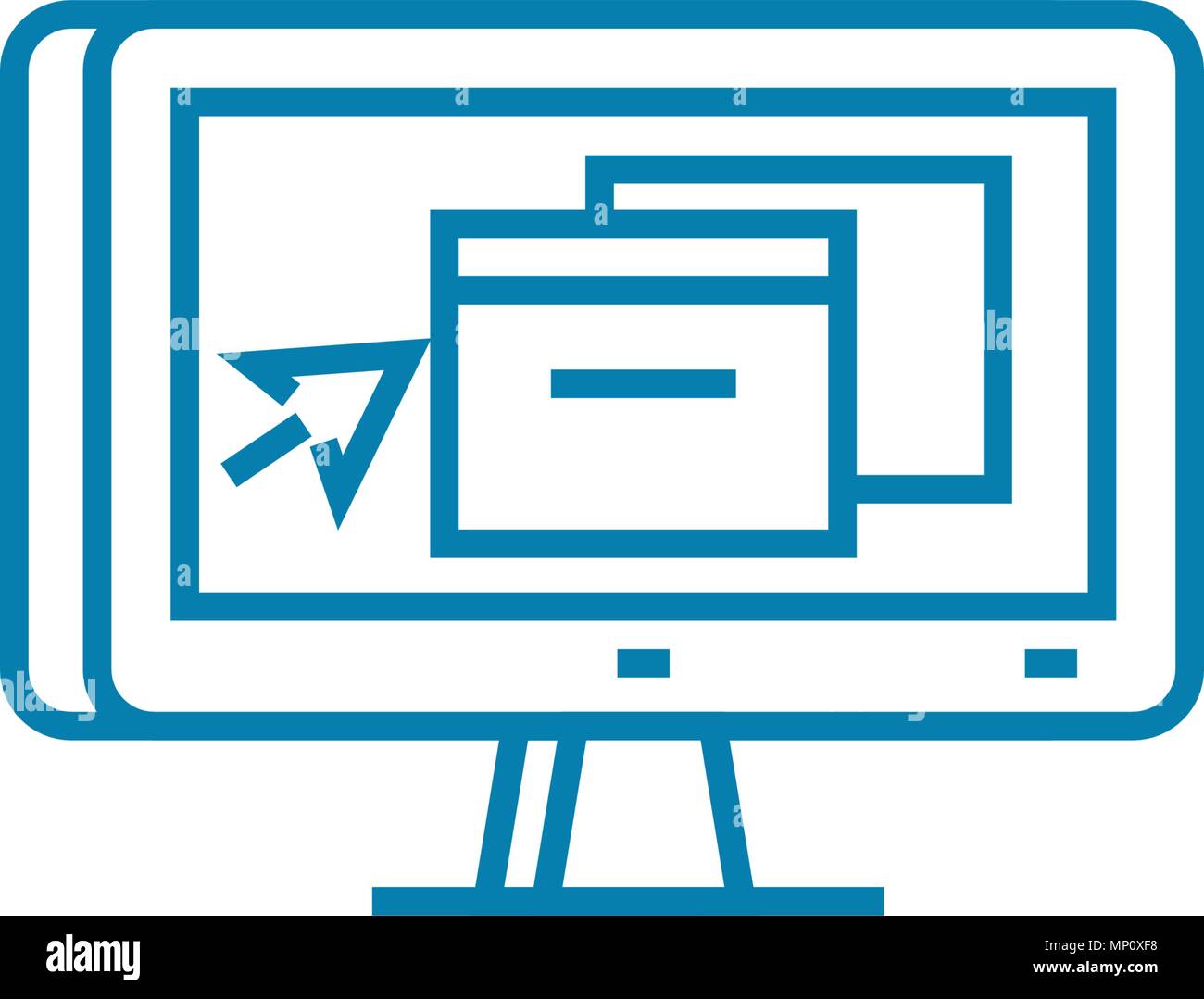 Desktop environment linear icon concept. Desktop environment line ...