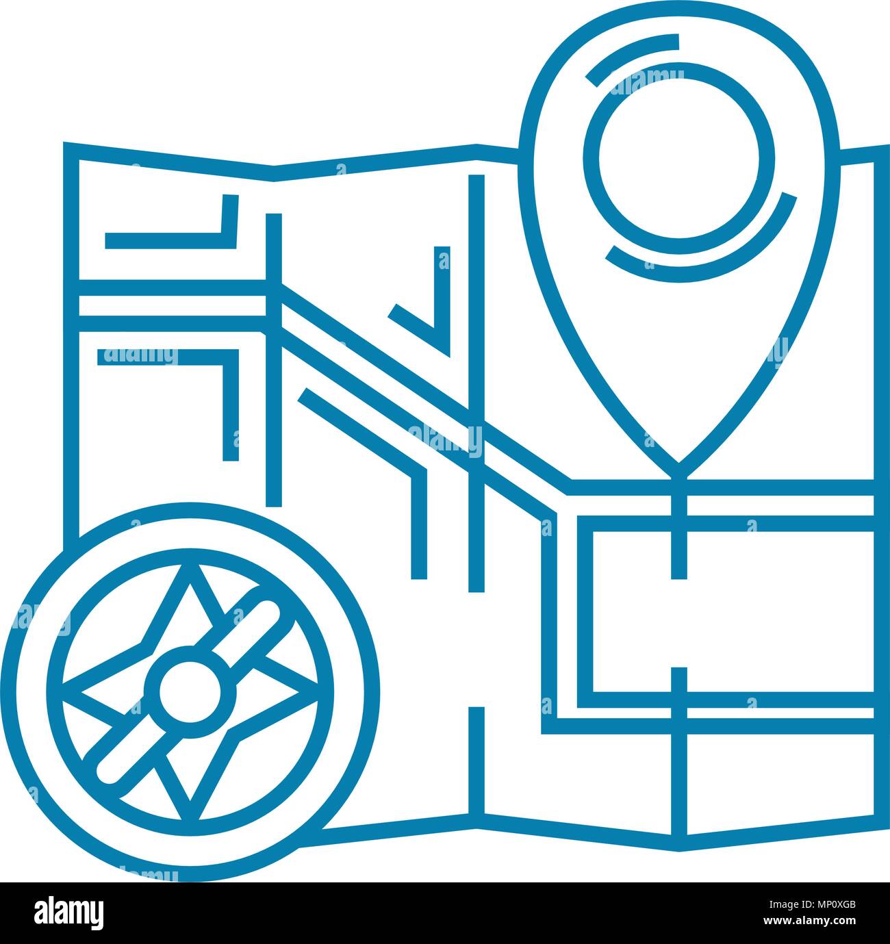 Determining the location linear icon concept. Determining the location ... Determining the location linear icon concept. Determining the location ...