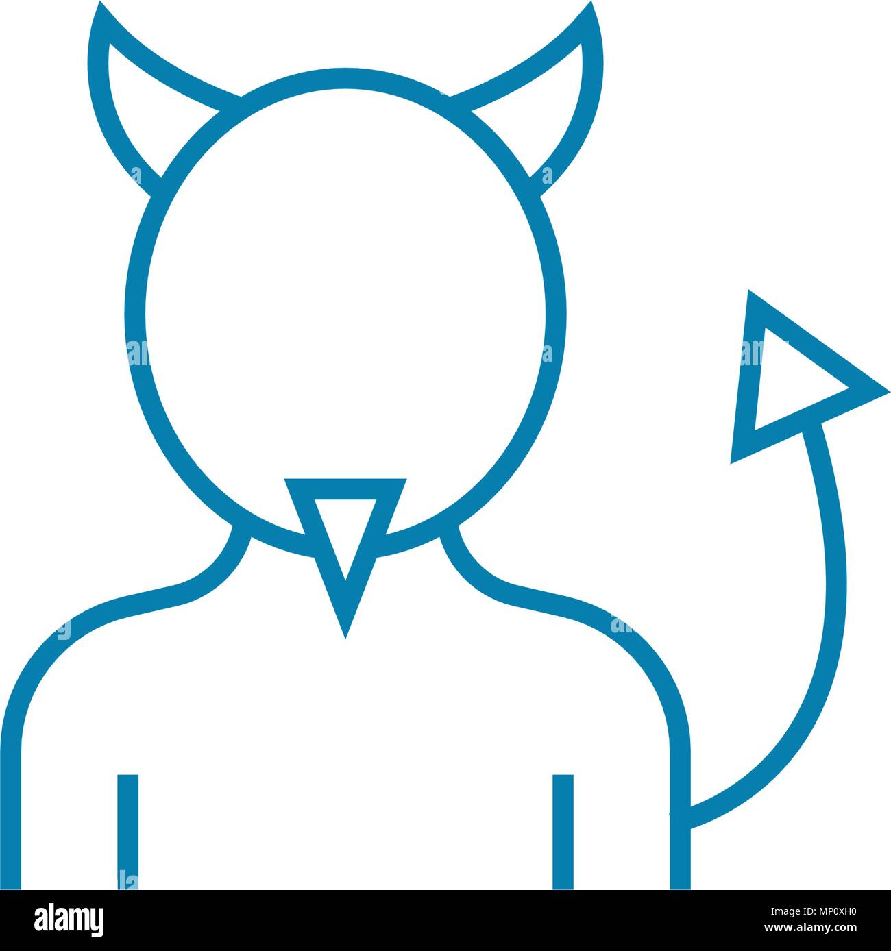 Devil costume linear icon concept. Devil costume line vector sign ...