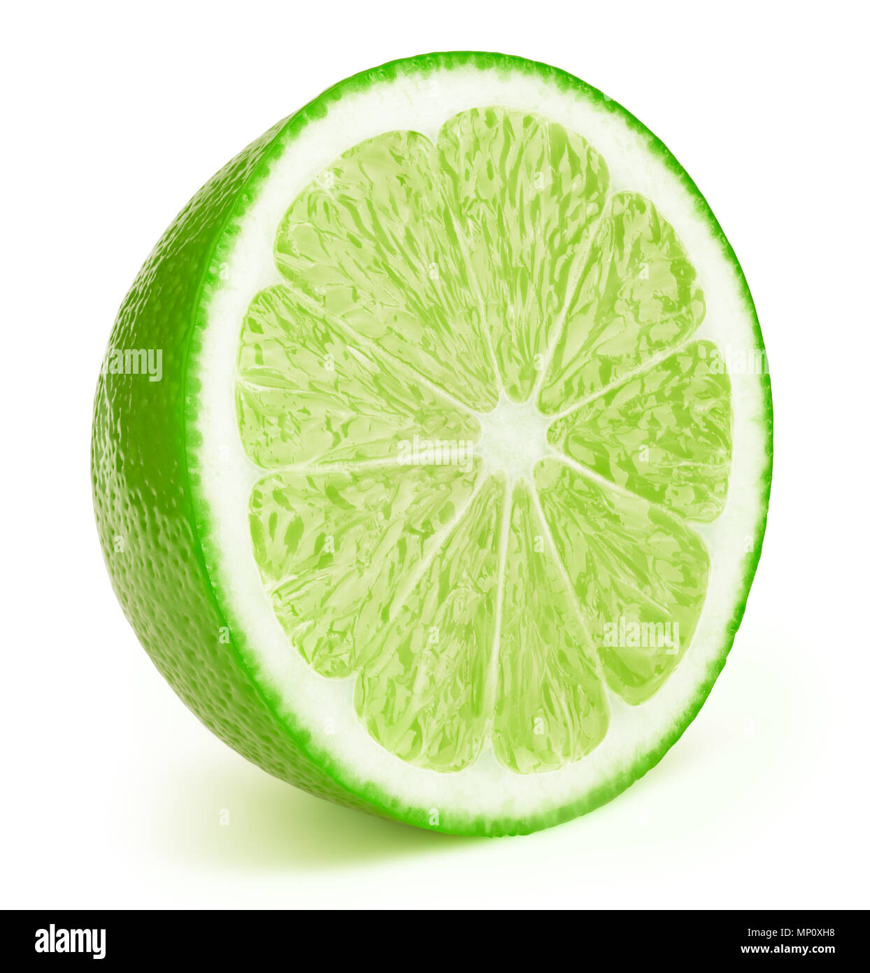 Half of lime fruit slice isolated on white Stock Photo - Alamy