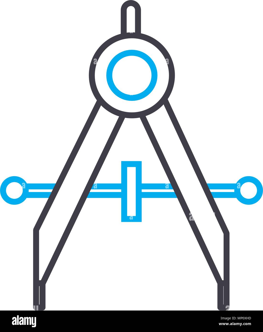Dimensioning linear icon concept. Dimensioning line vector sign, symbol ...