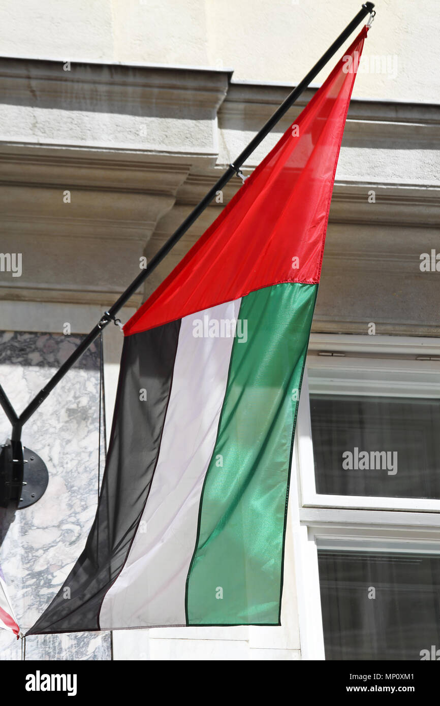 Flag of the United Arab Emirates at Building Stock Photo - Alamy