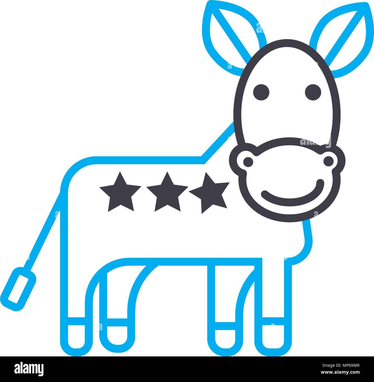 Donkey linear icon concept. Donkey line vector sign, symbol ...