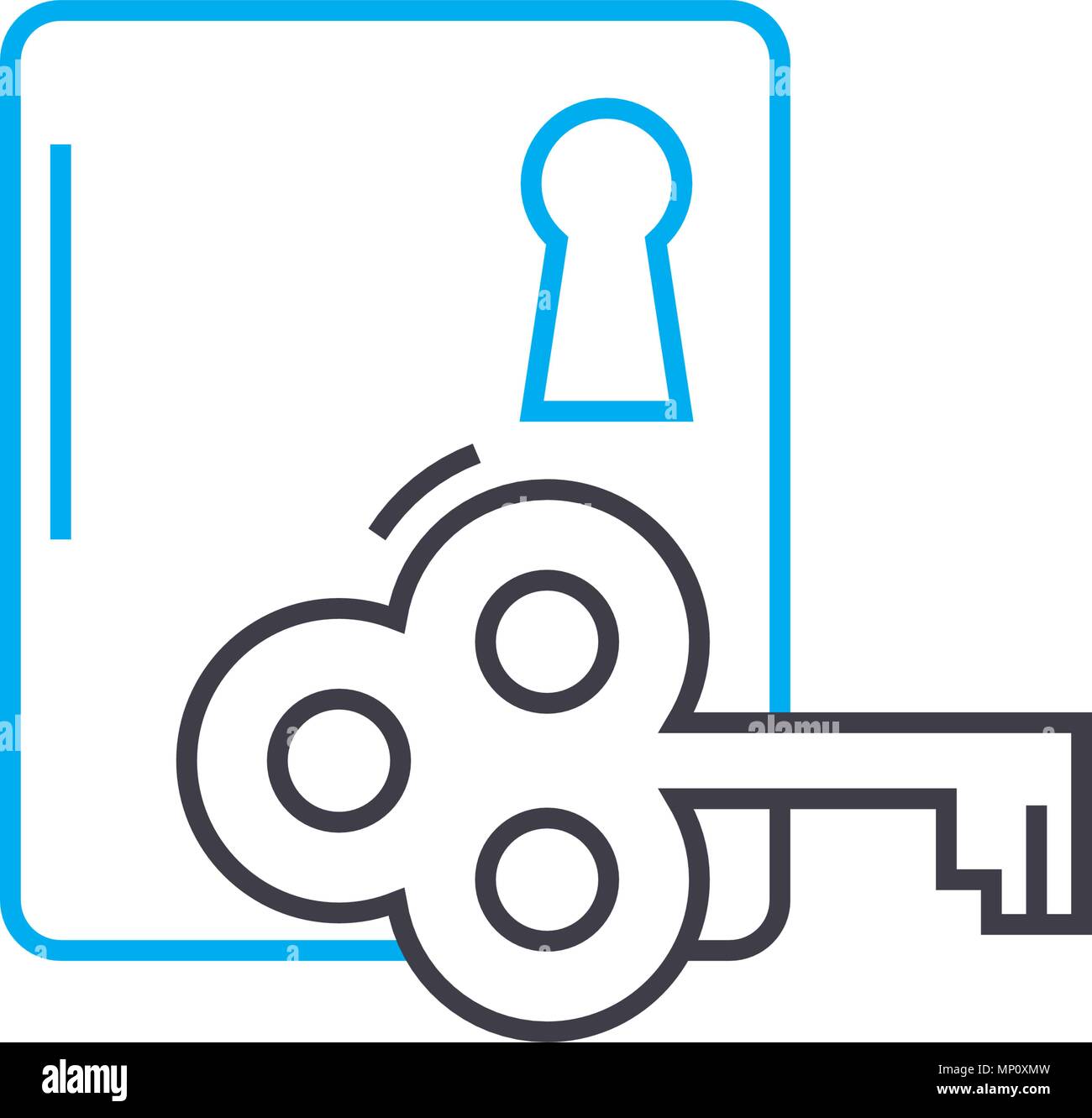 Door lock linear icon concept. Door lock line vector sign, symbol ...
