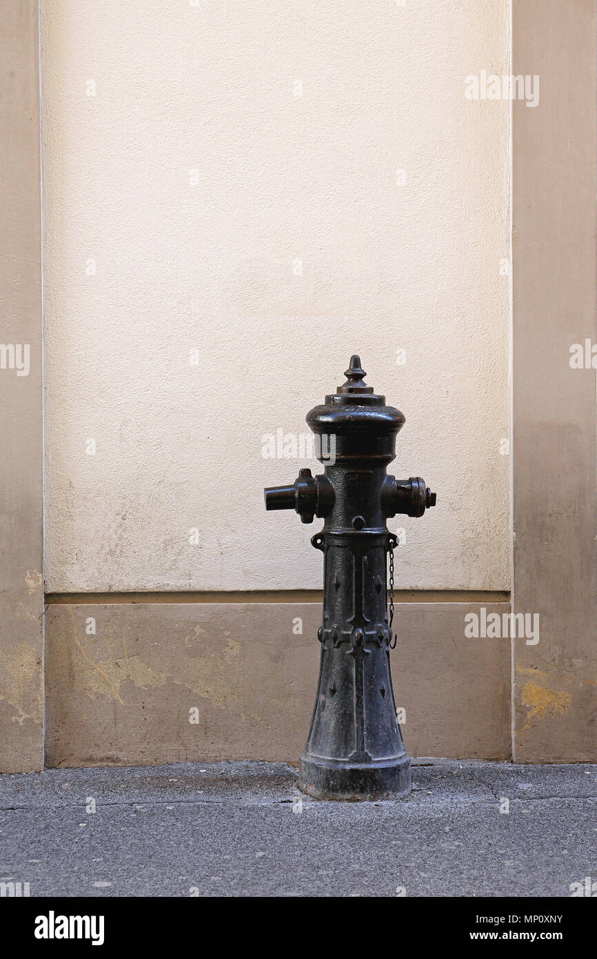 Black Fire Hydrant at Street in Vienna Austria Stock Photo - Alamy