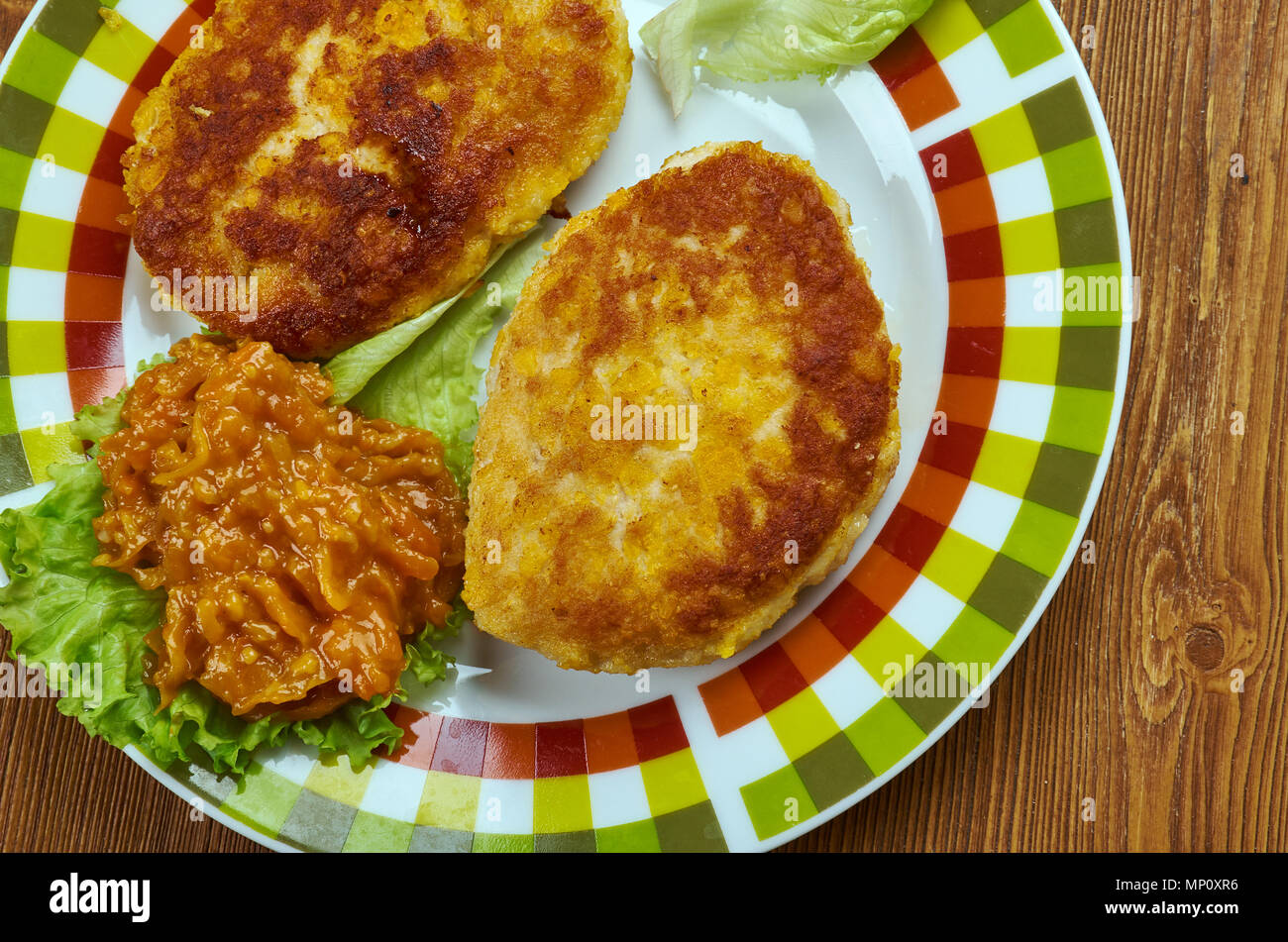 Chuleta valluna - Colombian Breaded Pork Cutlets Stock Photo - Alamy