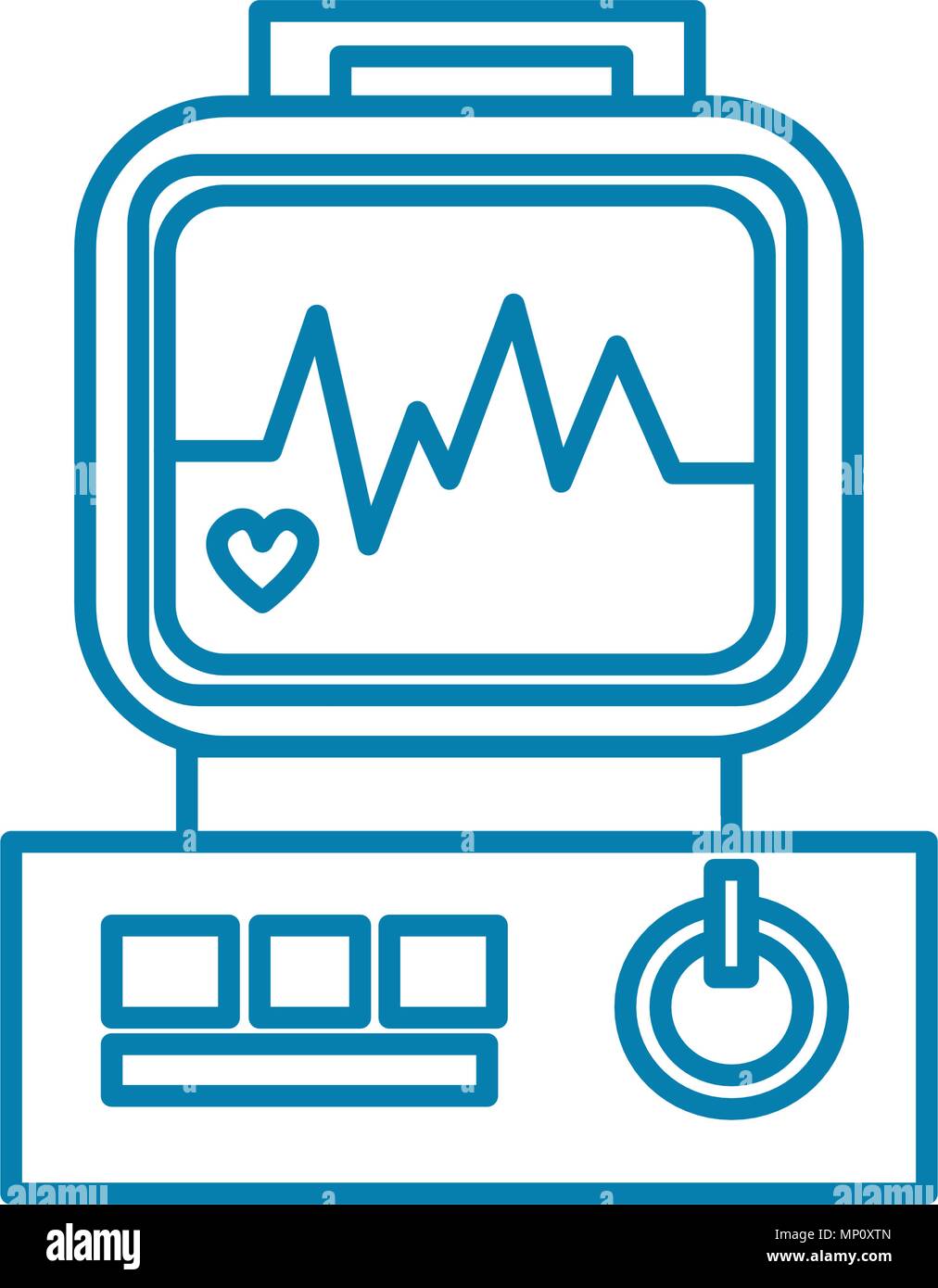 Ecg examination linear icon concept. Ecg examination line vector sign ...