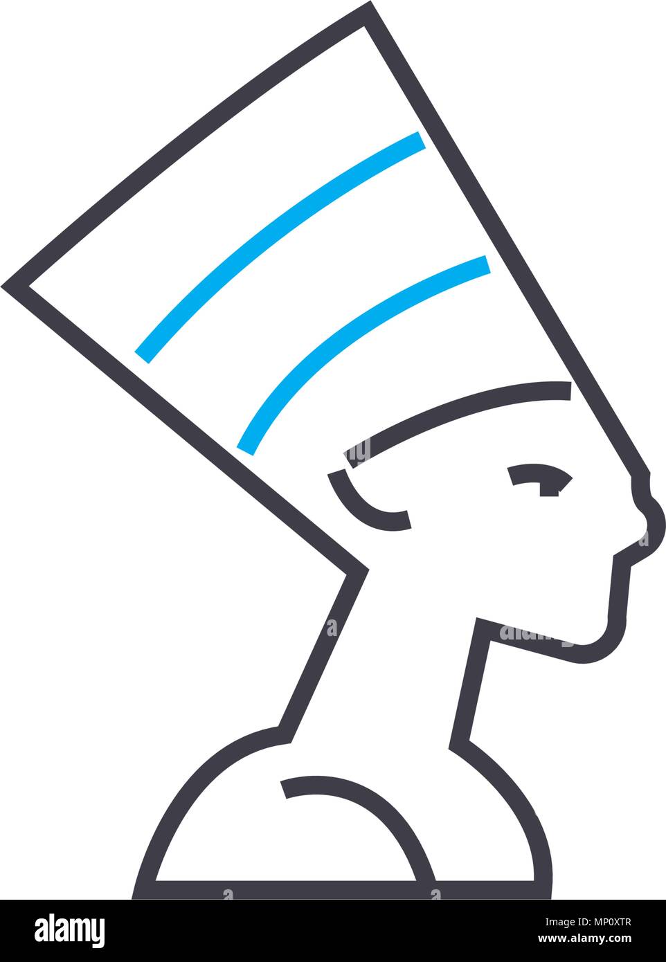 Egyptian hat linear icon concept. Egyptian hat line vector sign, symbol ...