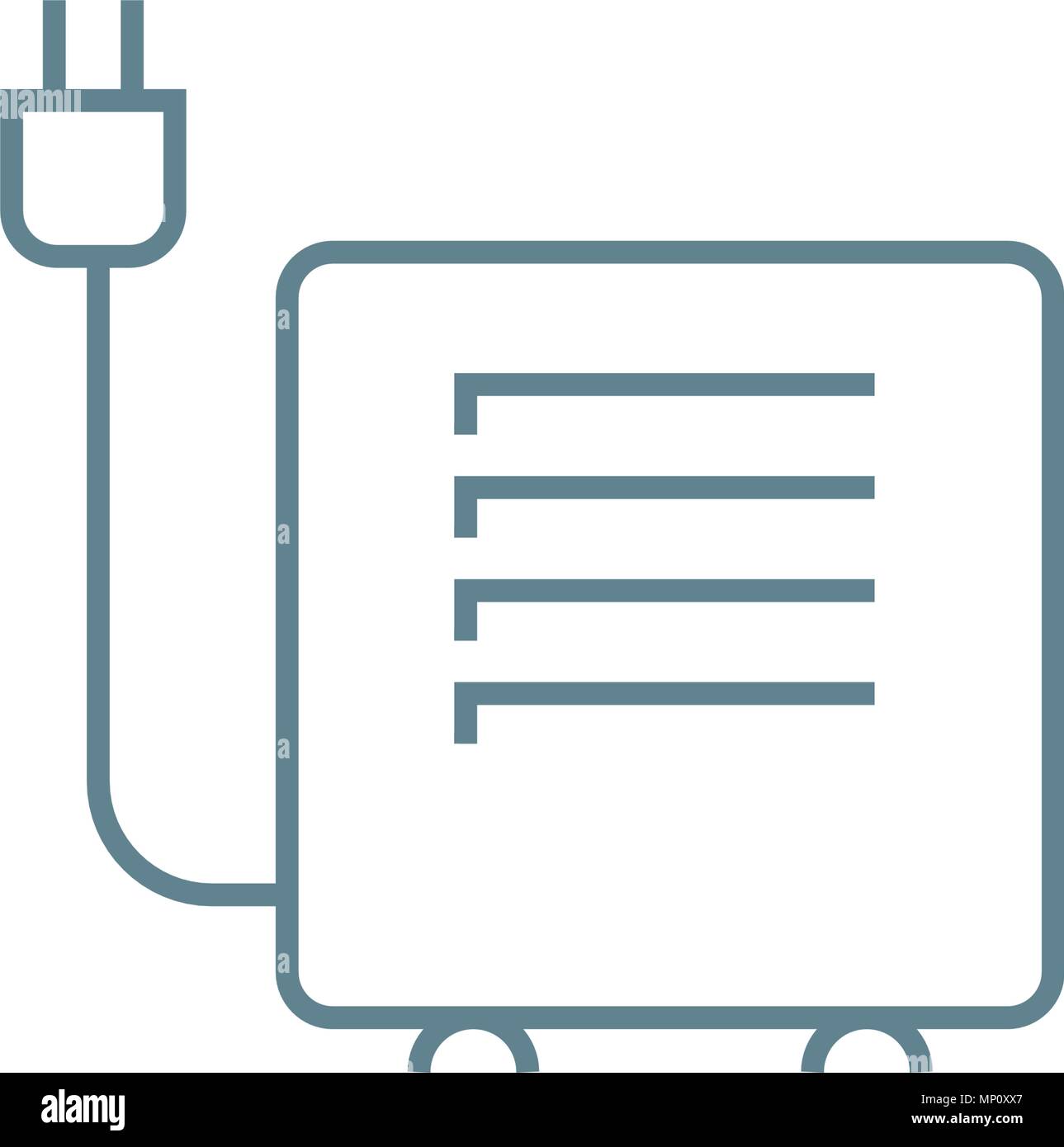 Electric home heater linear icon concept. Electric home heater line ...