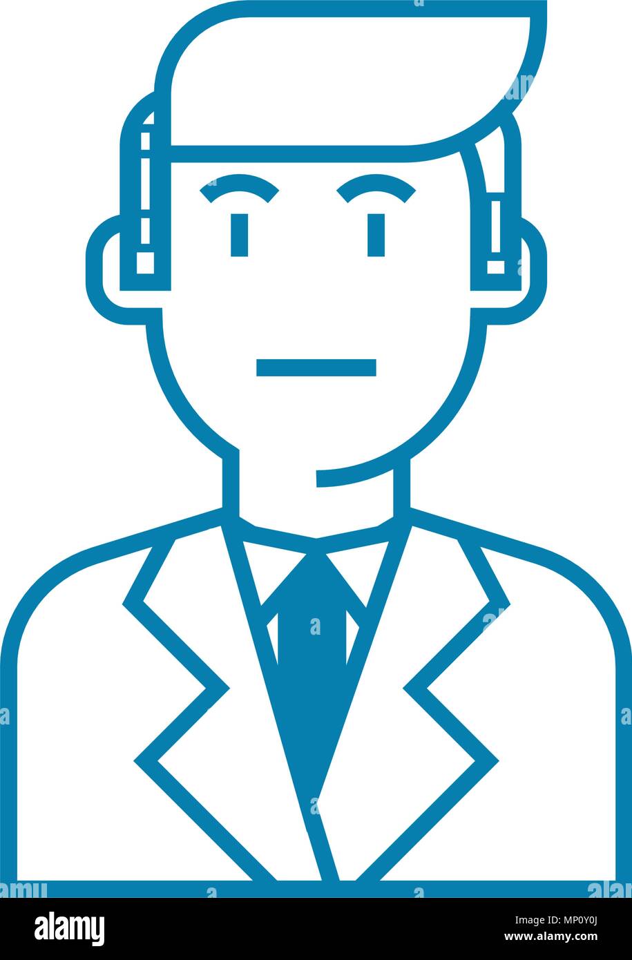 Employee linear icon concept. Employee line vector sign, symbol ...