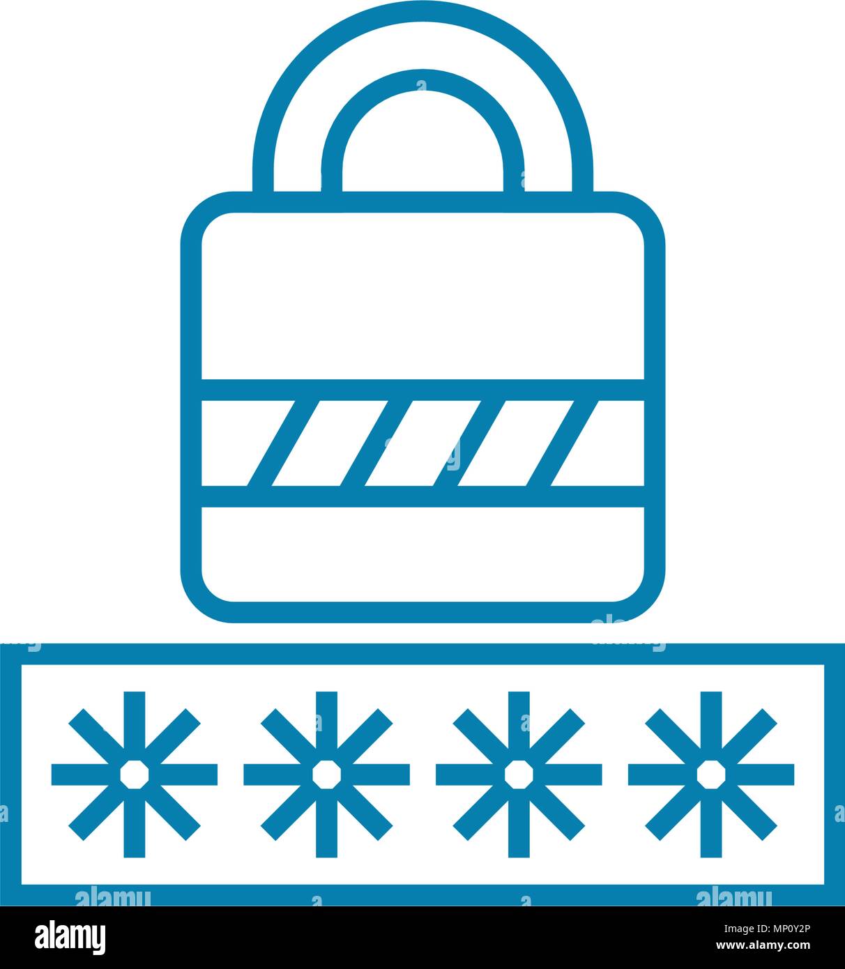 Entering Password Linear Icon Concept Entering Password Line Vector