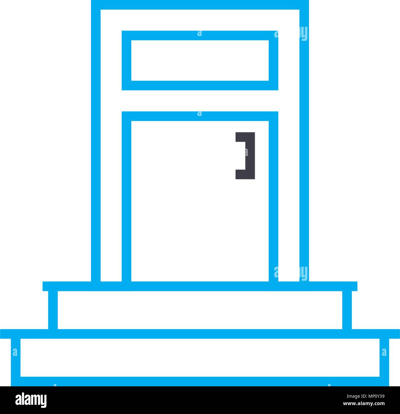 Entrance door linear icon concept. Entrance door line vector sign ...