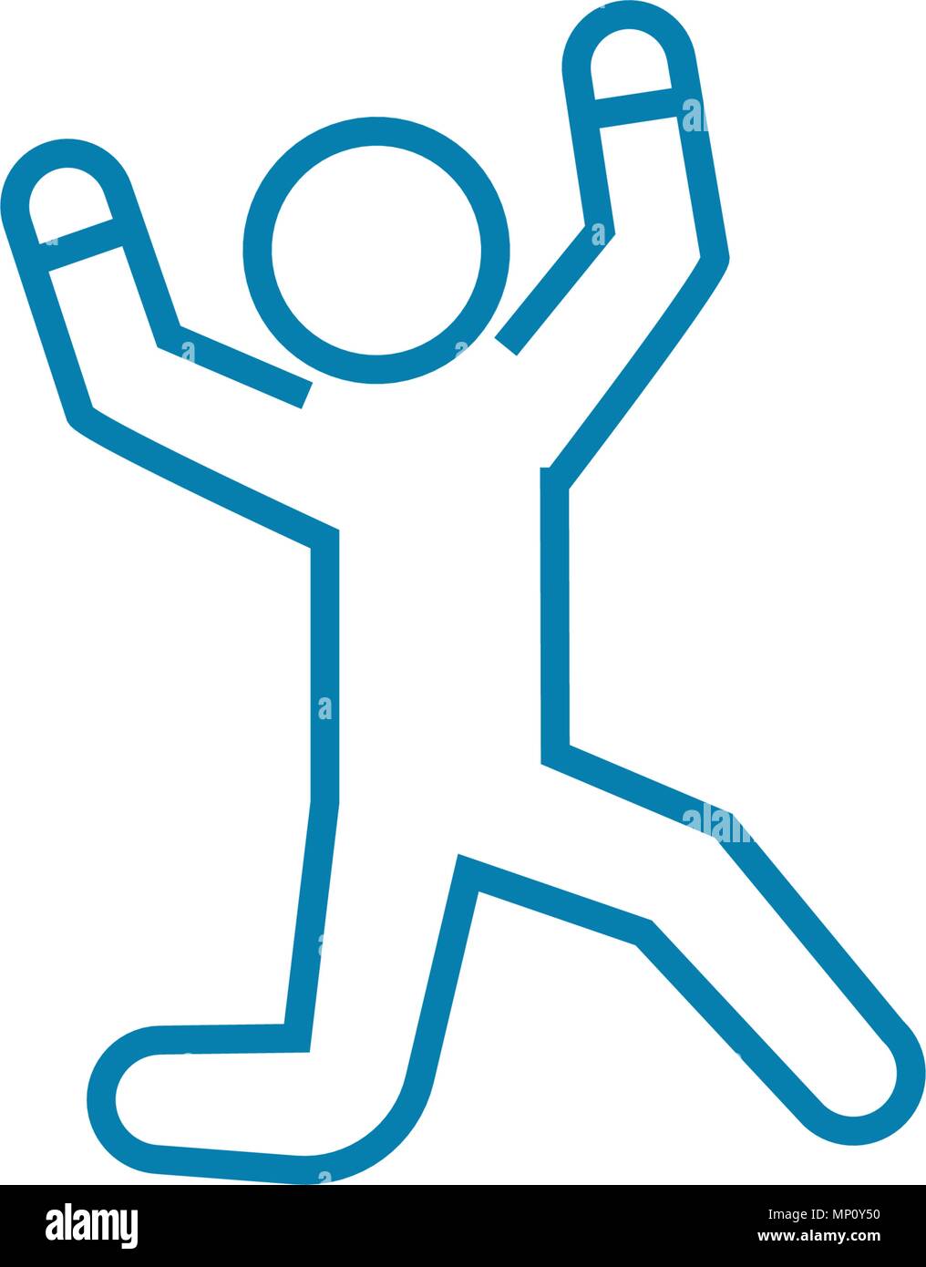 Experiencing joy linear icon concept. Experiencing joy line vector sign ...