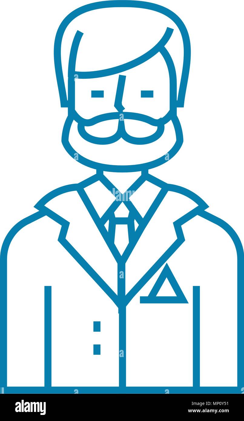 Experienced specialist linear icon concept. Experienced specialist line ...