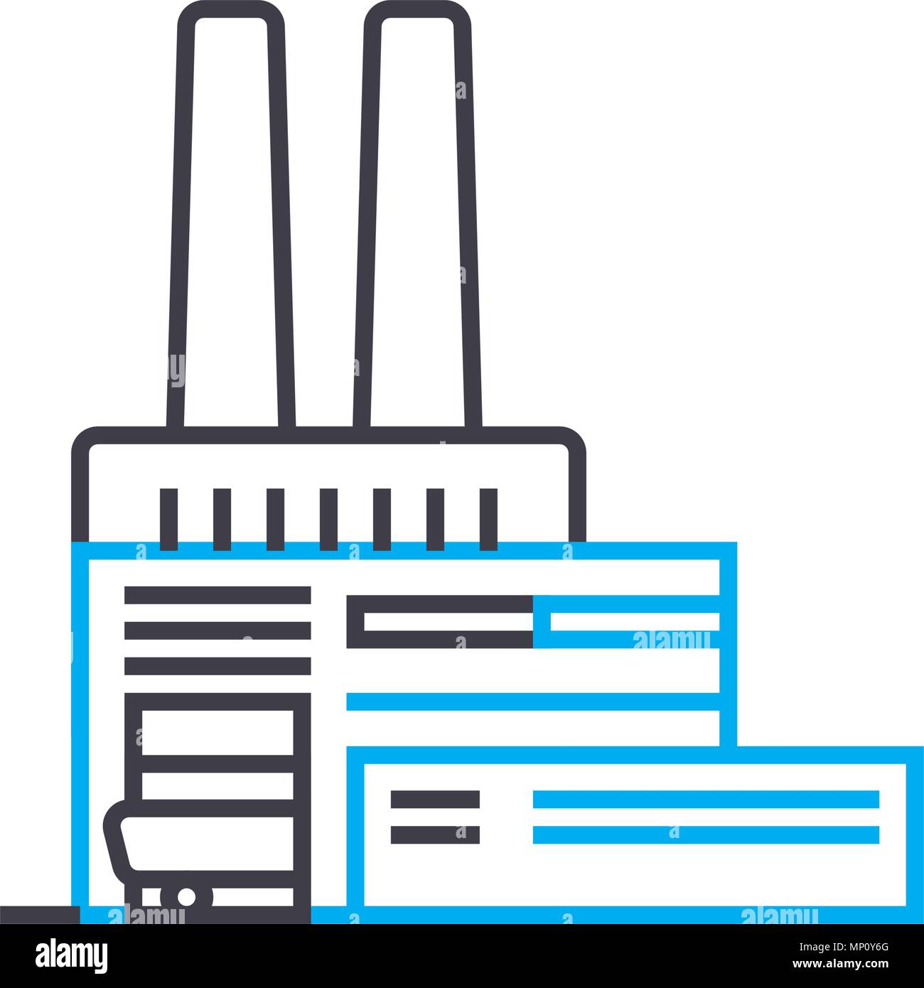Factory linear icon concept. Factory line vector sign, symbol ...