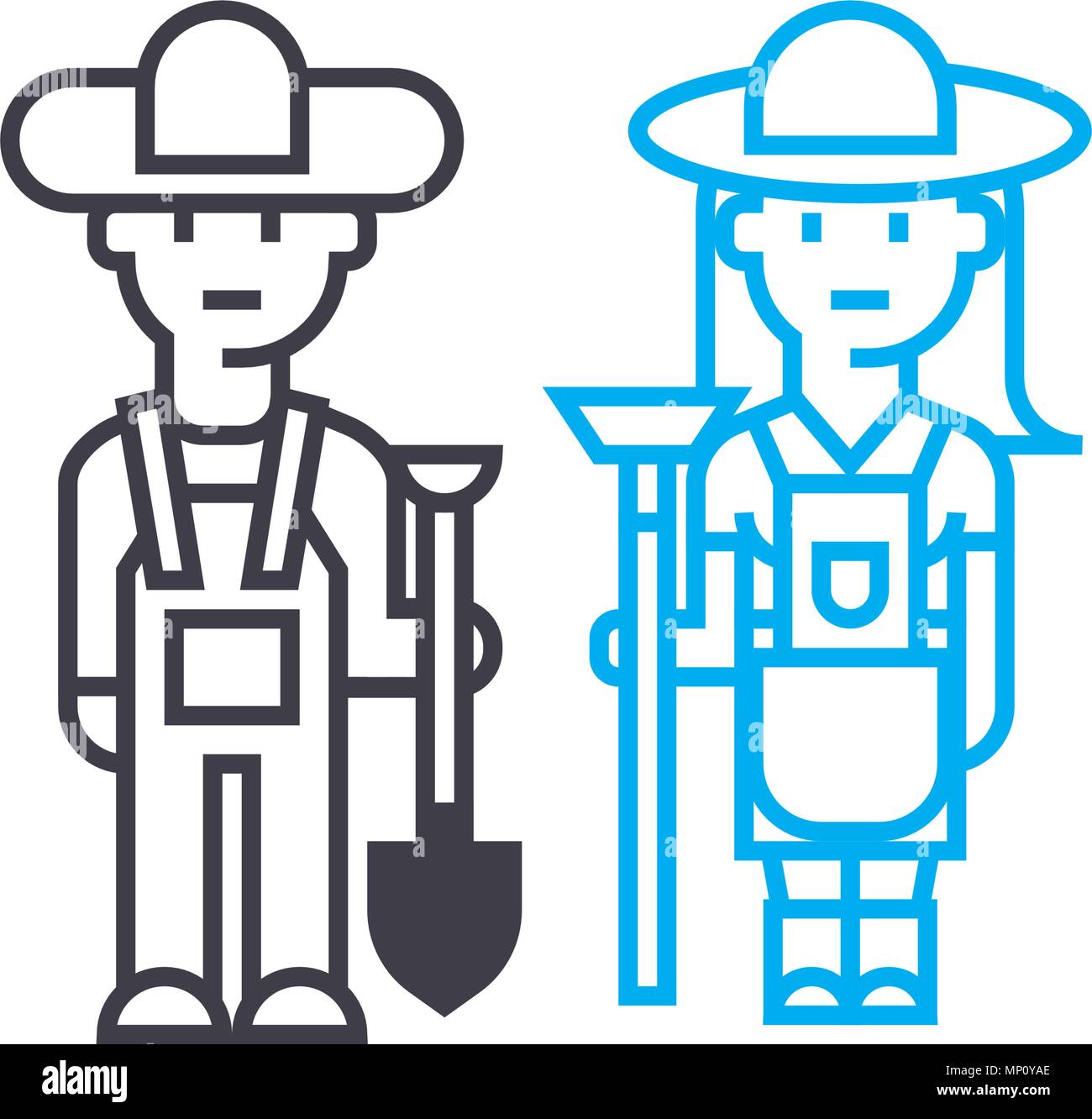 Farmers linear icon concept. Farmers line vector sign, symbol ...