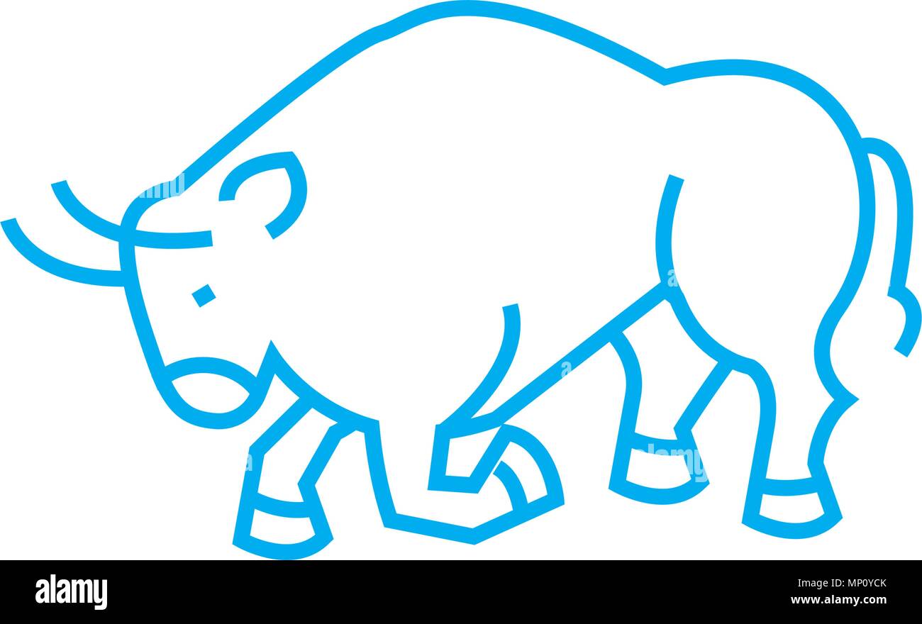 Fighting bull linear icon concept. Fighting bull line vector sign ...