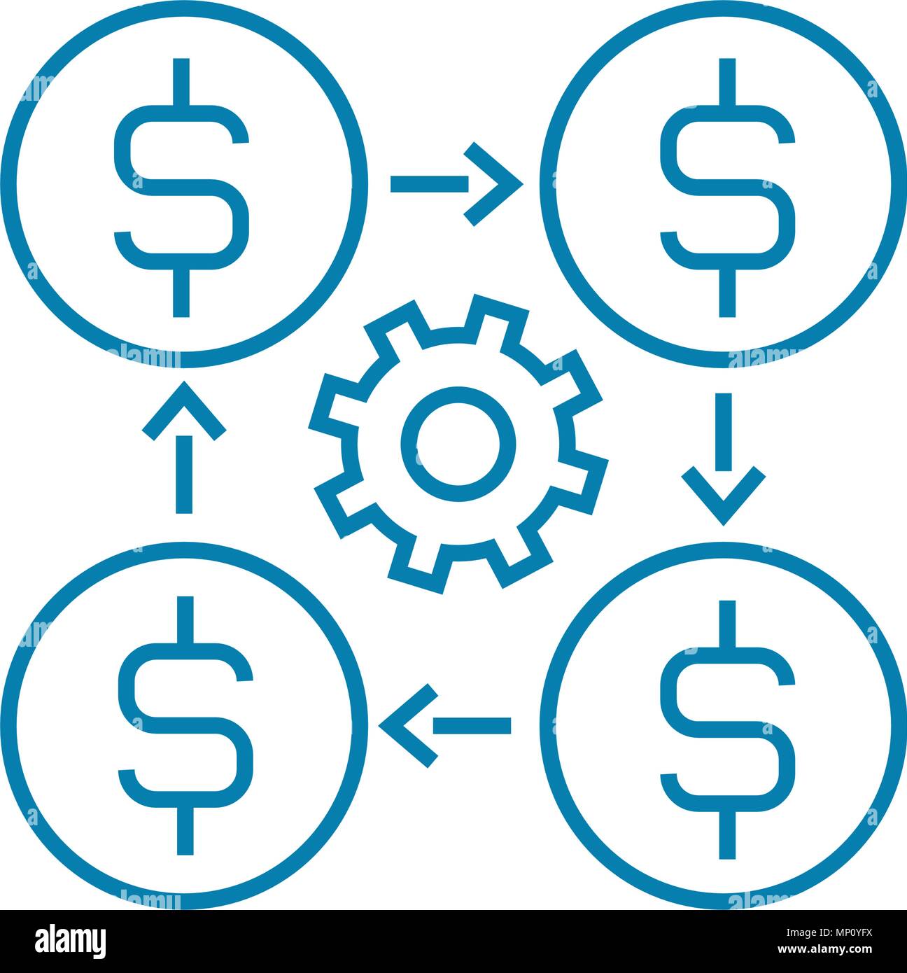 Financial manager linear icon concept. Financial manager line vector ...