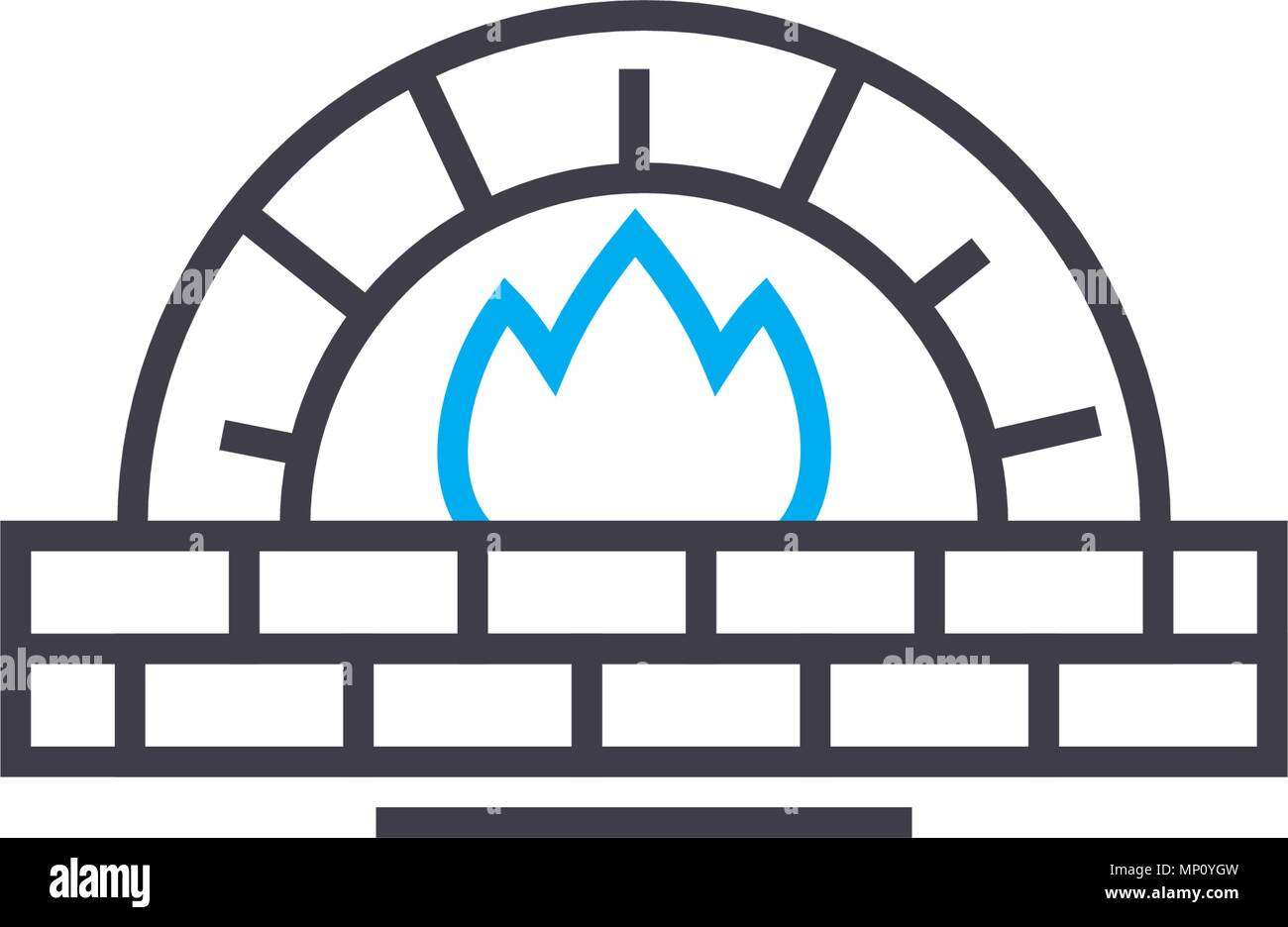Fireplace linear icon concept. Fireplace line vector sign, symbol ...