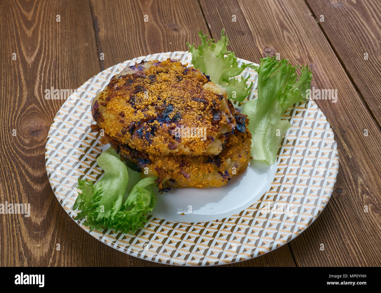 Potato Red Cabbage Tikki - indian Potato Cabbage Cutlet Stock Photo - Alamy