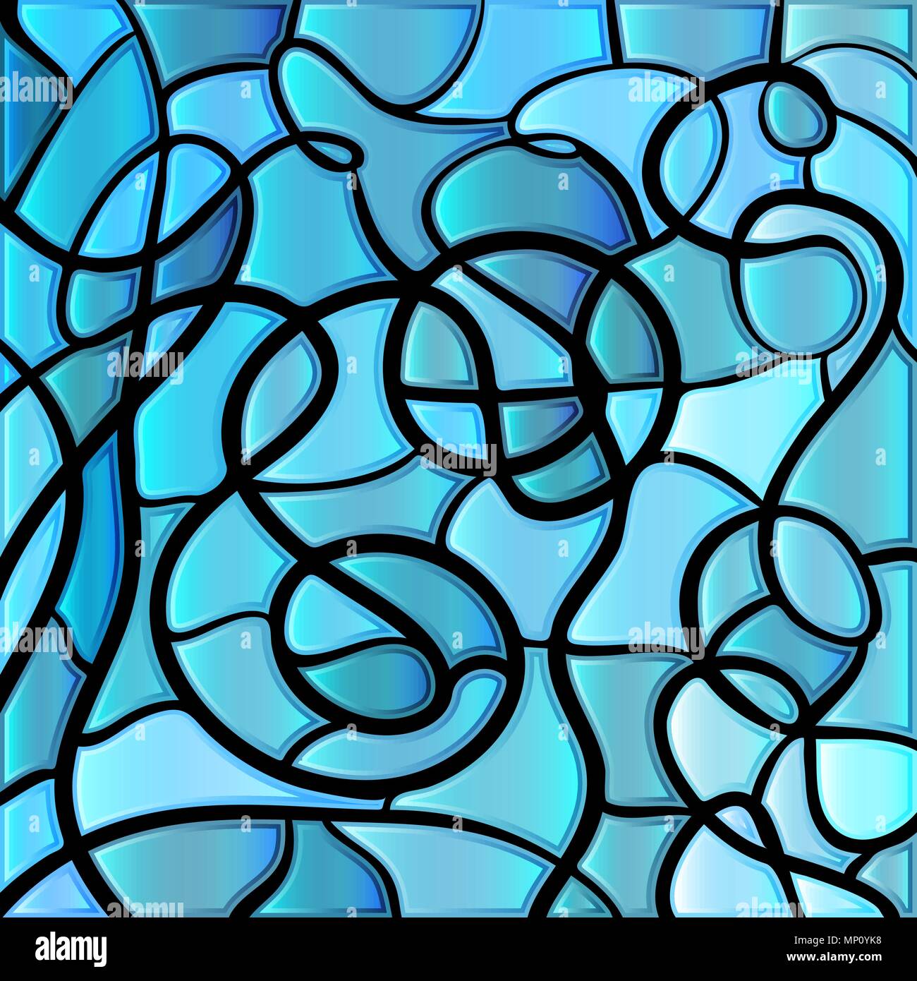 abstract vector stained-glass mosaic background - light blue Stock ...