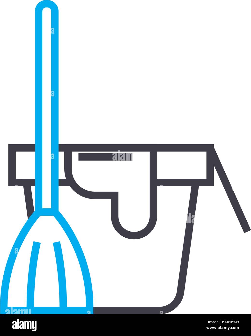 Floor cleaning linear icon concept. Floor cleaning line vector sign ...