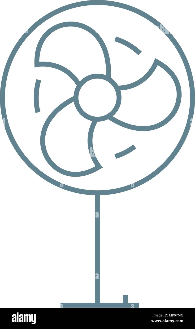 Floor fan linear icon concept. Floor fan line vector sign, symbol ...