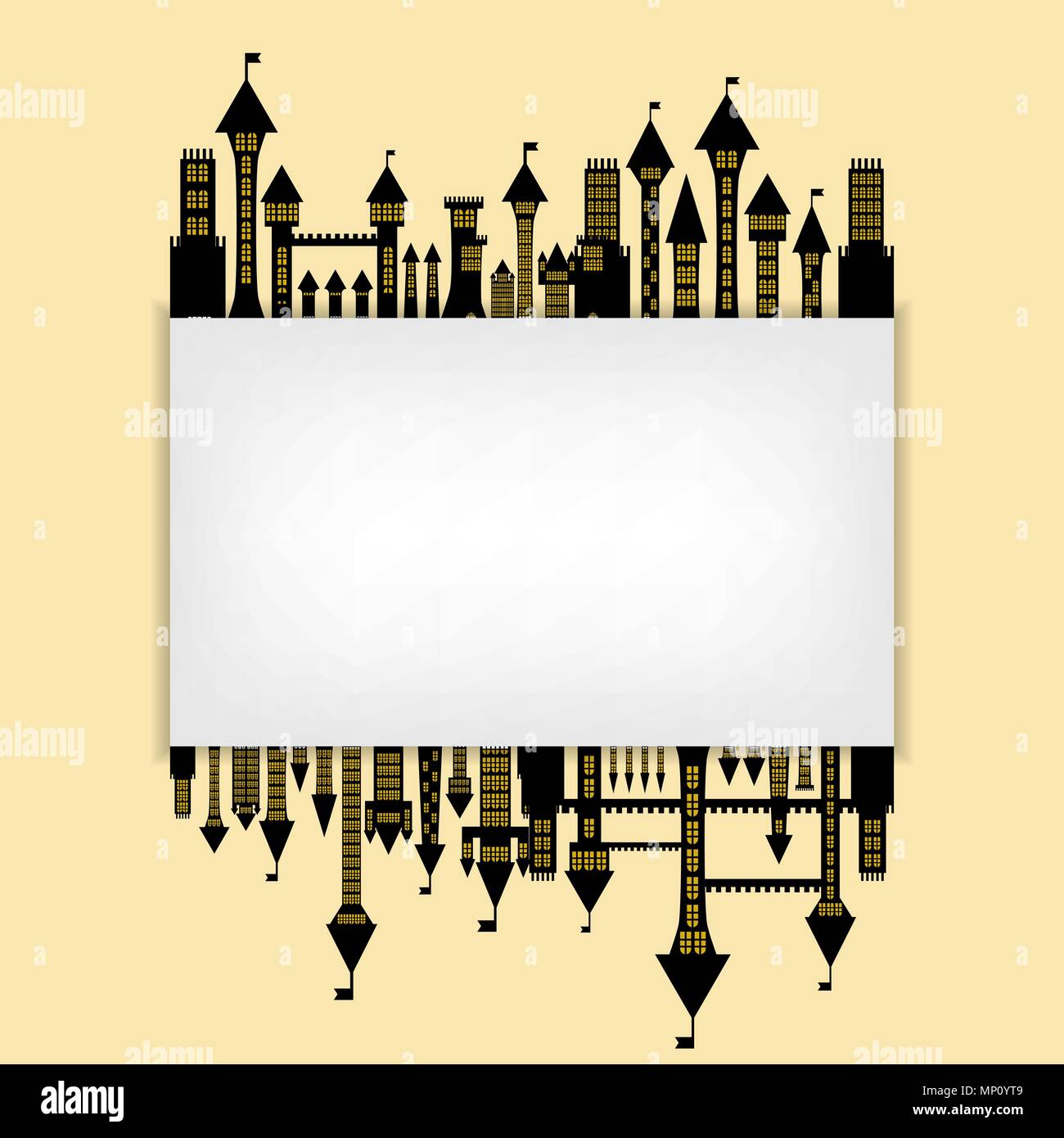 vector vintage card with ancient gothic castles Stock Vector Image ...