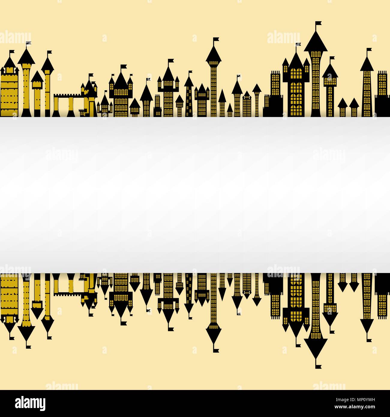 vector vintage card with ancient gothic castles Stock Vector Image ...