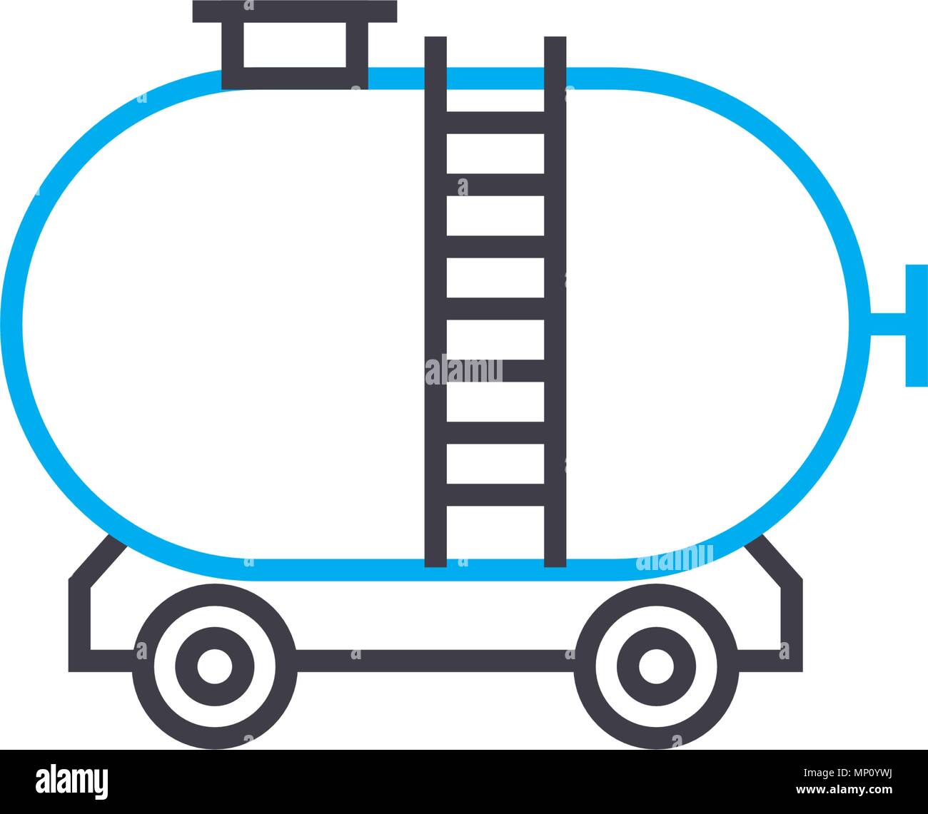 Freight rail transport linear icon concept. Freight rail transport line ...