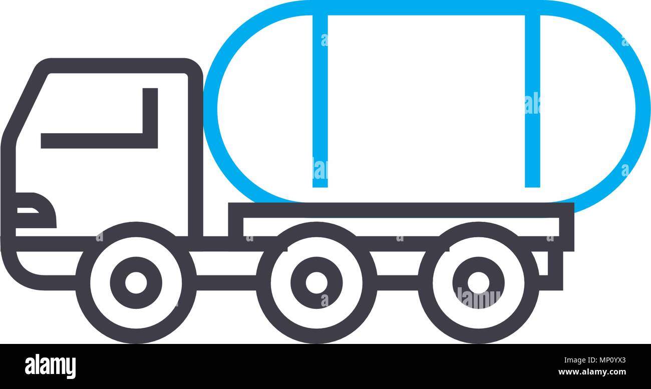 Freight transportation linear icon concept. Freight transportation line ...