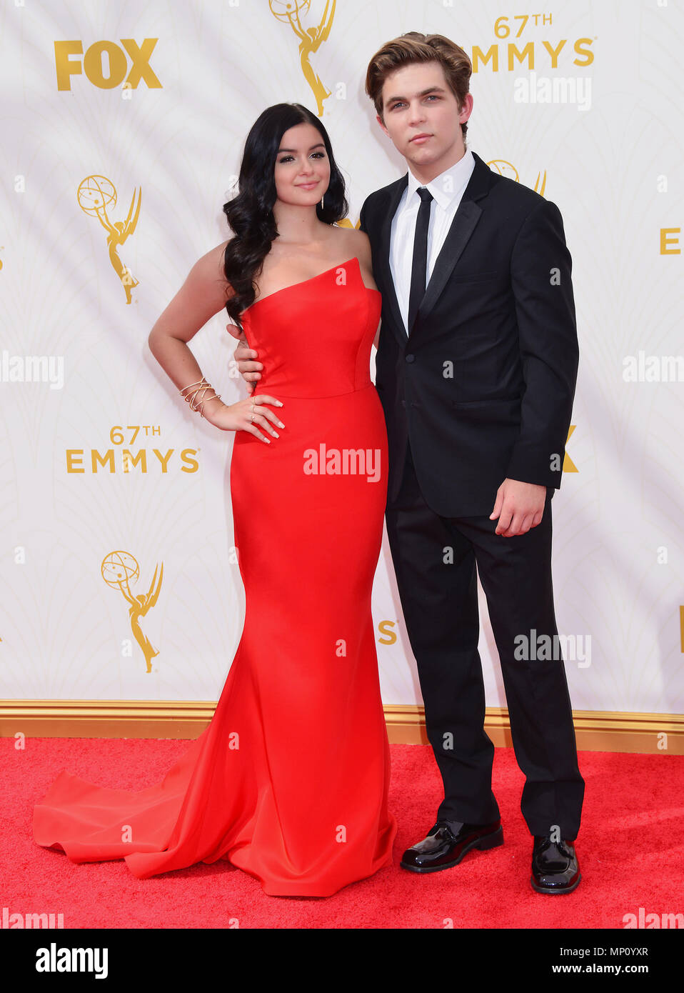 Ariel Winter, Laurent Claude Gaudette at The 67th Emmy Awards 2015 at ...