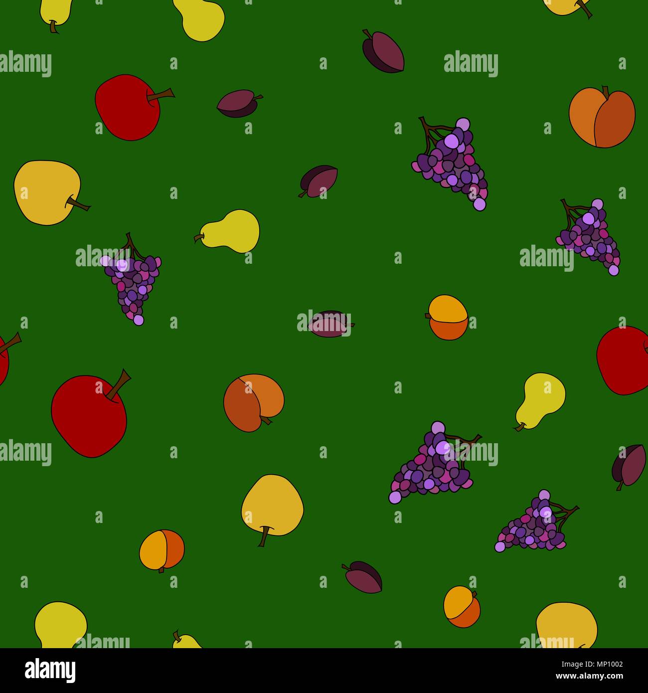 hand drawn vector fruit seamless pattern Stock Vector Image & Art - Alamy