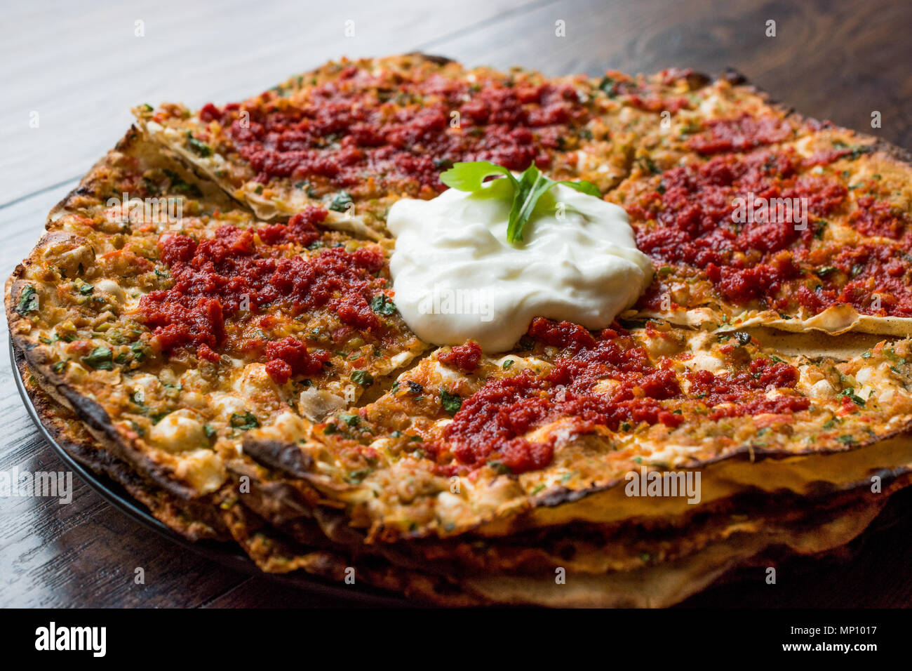 Kayseri Style Layers of Flat Bread with Minced Meat and Yogurt Yaglama ...