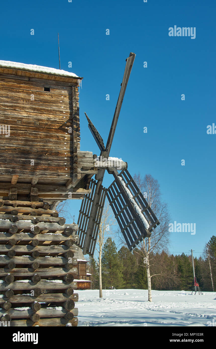 Russian Traditional wooden mill, Malye Karely village, Arkhangelsk ...
