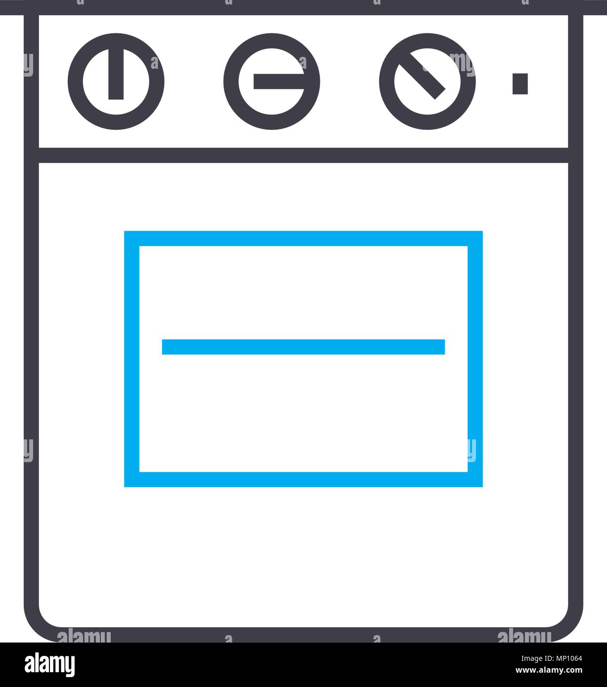Gas stove linear icon concept. Gas stove line vector sign, symbol ...