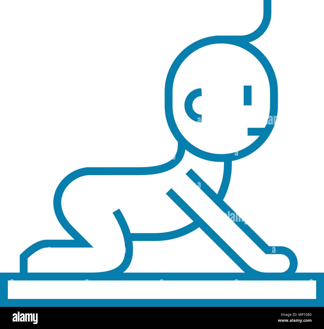 Getting on all fours linear icon concept. Getting on all fours line ...