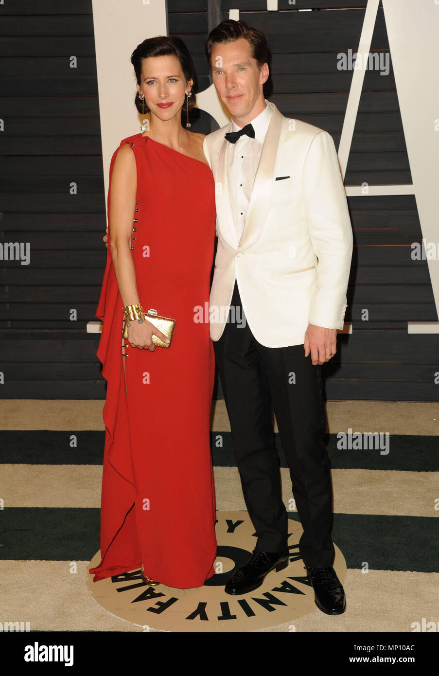 Benedict Cumberbatch, Sophie Hunter at the 2015 Vanity Fair Oscars ...