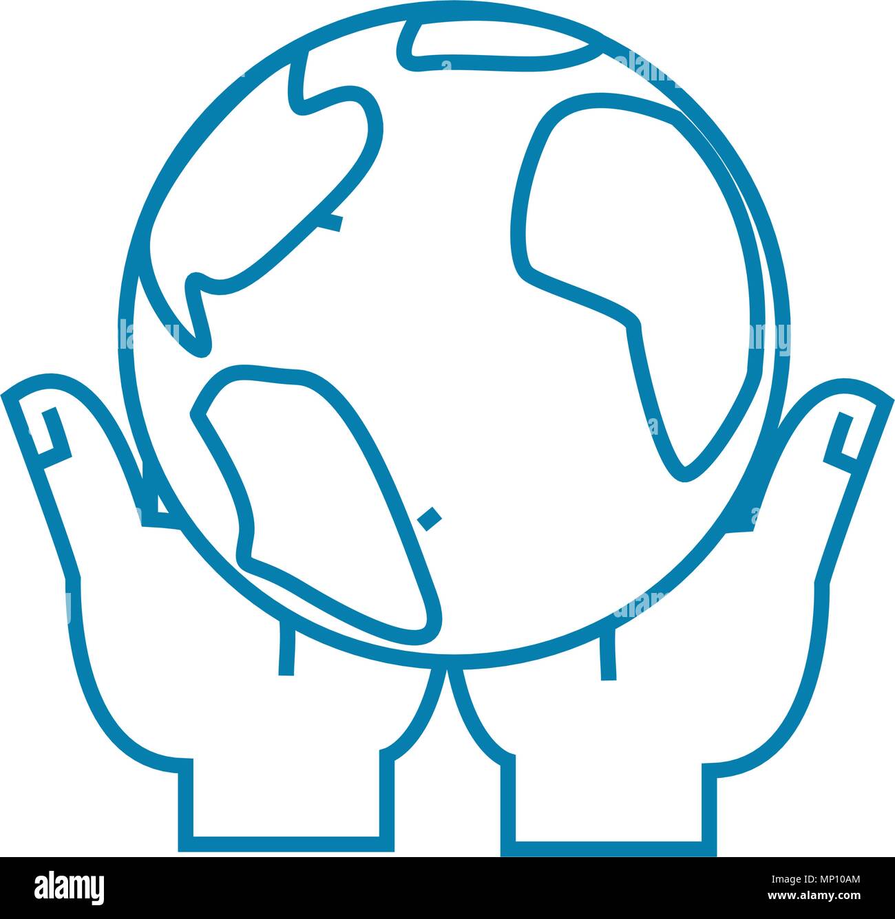 Global control linear icon concept. Global control line vector sign ...