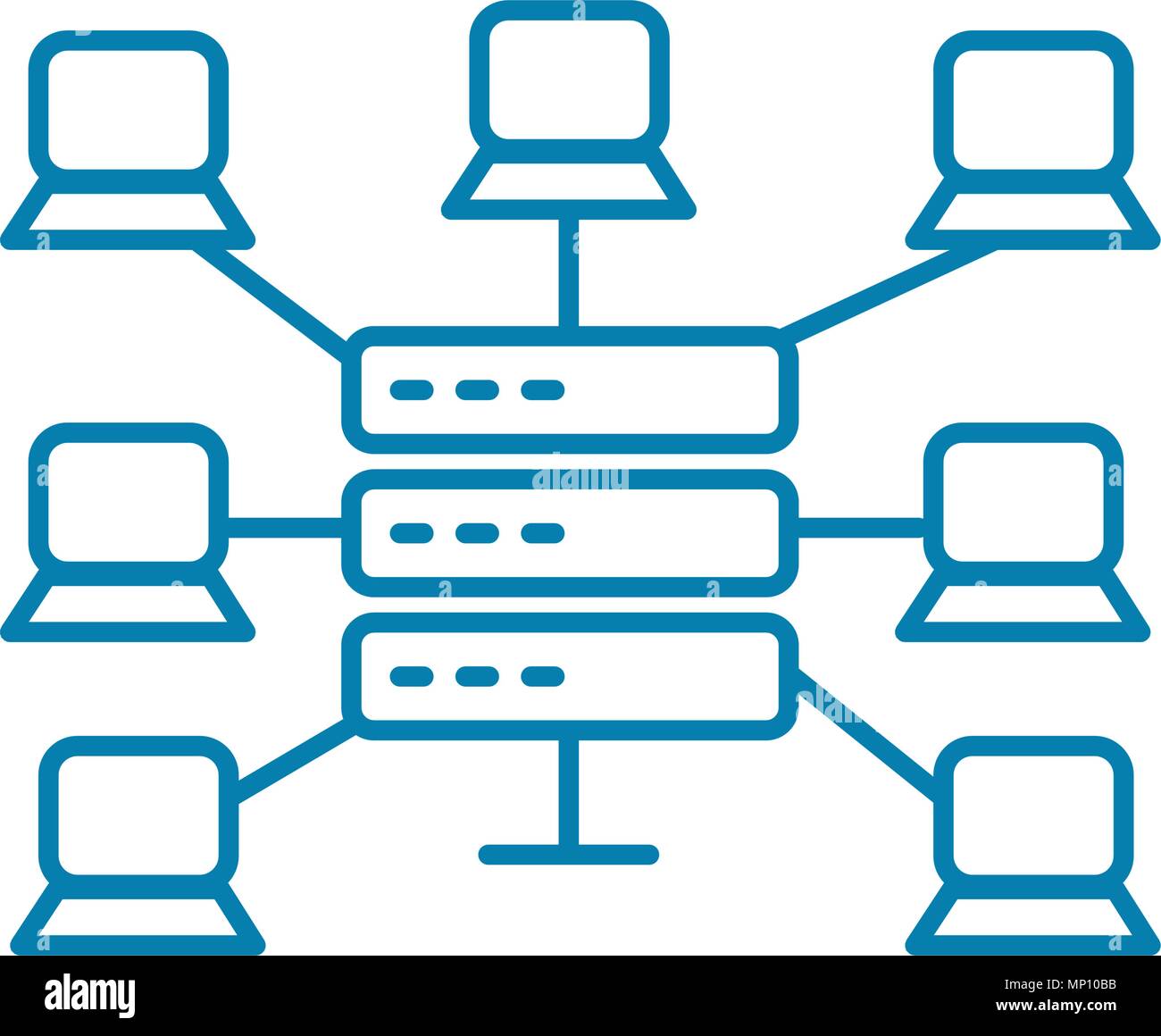 Global network linear icon concept. Global network line vector sign, symbol, illustration Stock ...