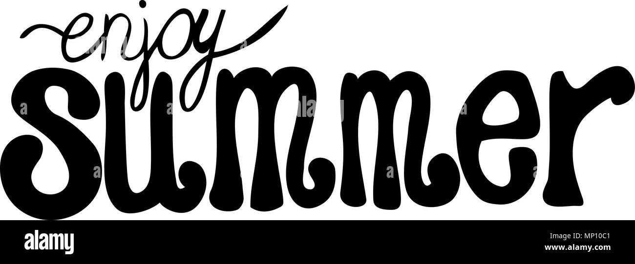 vector hand written summer lettering - enjoy summer Stock Vector Image ...